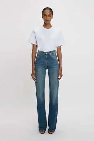 Victoria Beckham Julia Stretch Jean - Mid Blue
