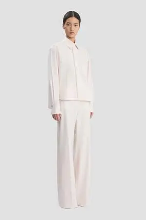 Victoria Beckham Long Sleeve Shirt With Cropped Hemline