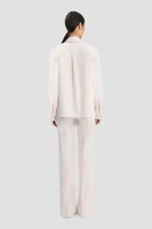 Victoria Beckham Long Sleeve Shirt With Cropped Hemline