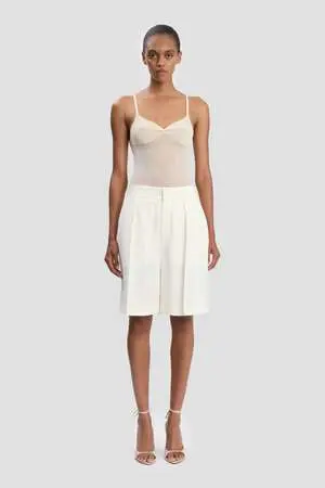 Victoria Beckham Shell Floral Print Tailored Shorts - Ivory