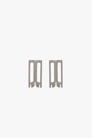 Victoria Beckham Dorian Stud Earrings In -plated Brass - Silver