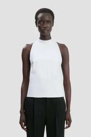 Victoria Beckham Backless Bib Top - White