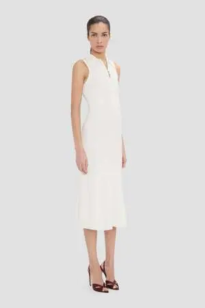 Victoria Beckham Mira Midi Dress - White