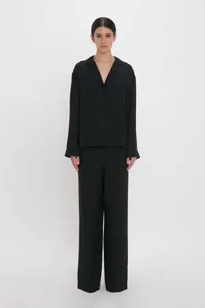Victoria Beckham Vb Monogram Pyjama Sleep Set - Black