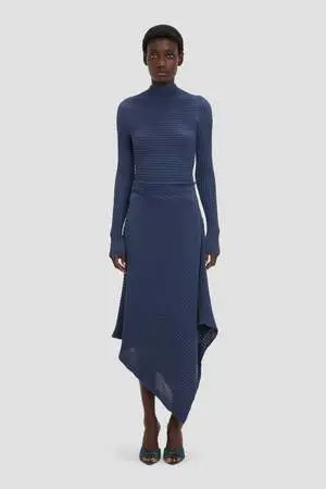 Victoria Beckham Draped Knit Midi Skirt - Eclipse