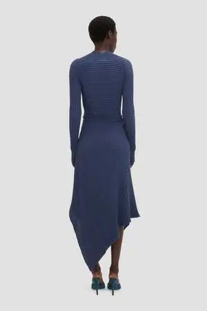Victoria Beckham Draped Knit Midi Skirt - Eclipse