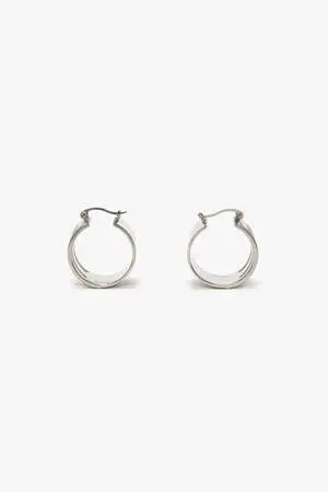 Victoria Beckham Dorian Hoop Earrings - Silver