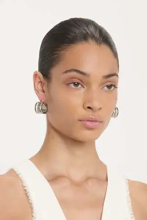 Victoria Beckham Dorian Hoop Earrings - Silver