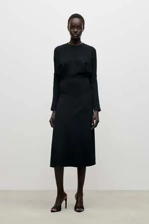 Victoria Beckham Dolman Midi Dress - Black