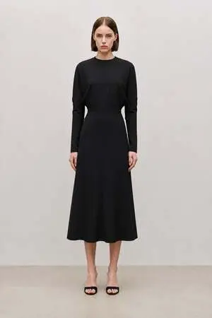 Victoria Beckham Dolman Midi Dress - Black