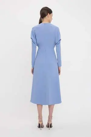 Victoria Beckham Dolman Midi Dress - Bluebell