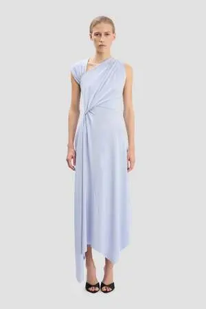 Victoria Beckham Cap Sleeve Asymmetrical Midi Dress