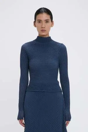 Victoria Beckham Cropped Knit Top - Eclipse