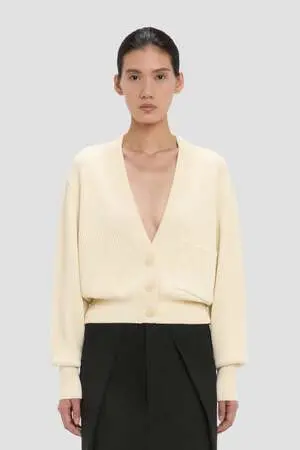 Victoria Beckham Cable Pocket Cardigan - Ivory
