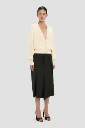 Victoria Beckham Cable Pocket Cardigan - Ivory