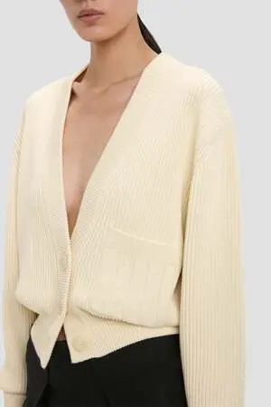 Victoria Beckham Cable Pocket Cardigan - Ivory