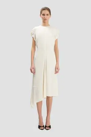 Victoria Beckham Twist Shoulder Dress - Ivory