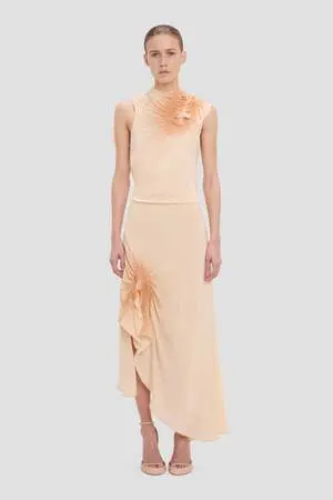 Victoria Beckham Smocked Maxi Dress