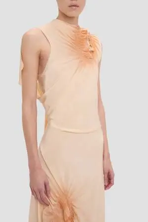 Victoria Beckham Smocked Maxi Dress