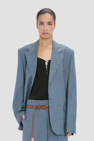 Victoria Beckham Notched Lapel Jacket - Cloud Blue