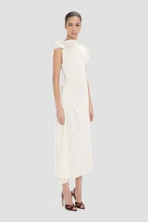 Victoria Beckham Draped Midi Dress
