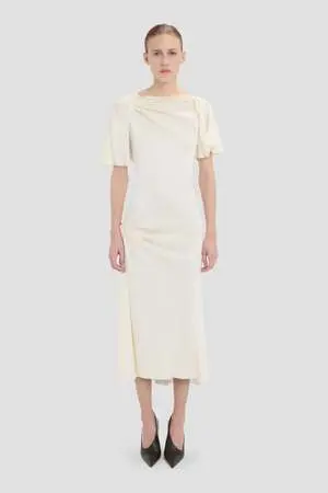 Victoria Beckham Cap Sleeve Dress - Ivory