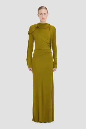 Victoria Beckham Closed Neck Drape Gown
