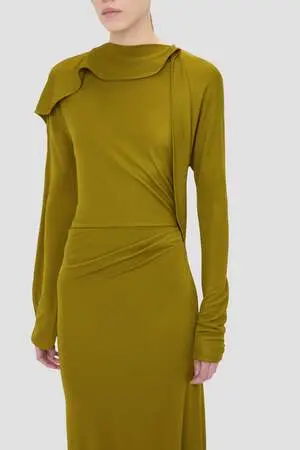 Victoria Beckham Closed Neck Drape Gown