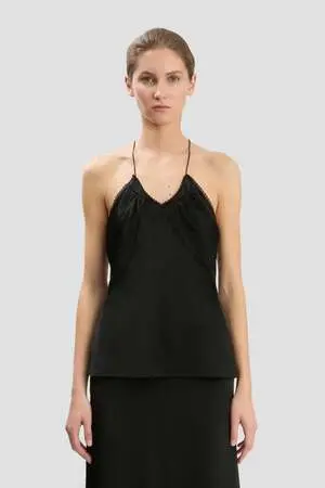 Victoria Beckham Gathered Cami Top - Black