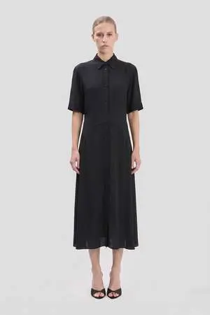 Victoria Beckham Panelled Midi Dress - Black