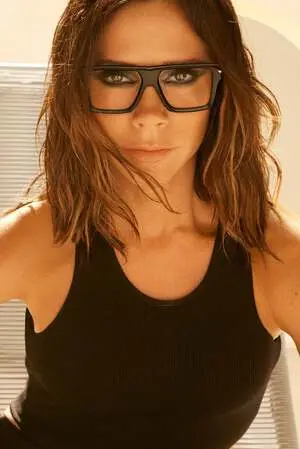 Victoria Beckham Sculpted Flat Top Frame Eyeglasses - Black