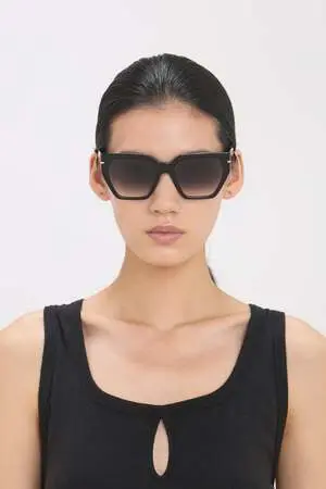 Victoria Beckham Rectangle Acetate Sunglasses - Black