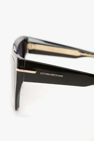 Victoria Beckham Rectangle Acetate Sunglasses - Black