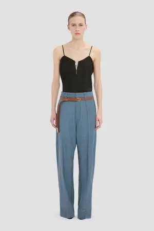 Victoria Beckham Curved Leg Trouser - Cloud Blue