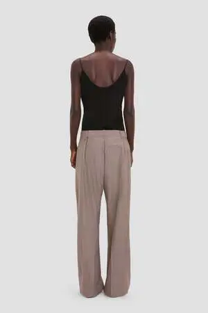 Victoria Beckham Pleated Waist Trousers - Limestone