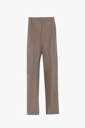 Victoria Beckham Pleated Waist Trousers - Limestone