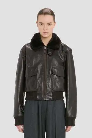 Victoria Beckham Aviator Jacket - Dark Earth