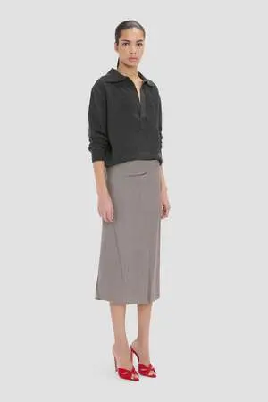 Victoria Beckham Pressed Tailored Midi Skirt