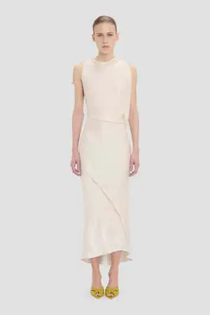 Victoria Beckham Victoria Beckham Kyra Midi Dress Ivory