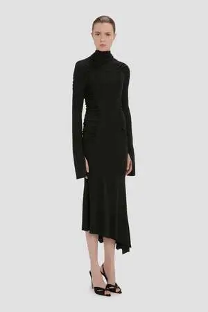 Victoria Beckham High Neck Midi Dress