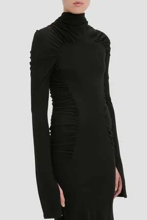 Victoria Beckham High Neck Midi Dress