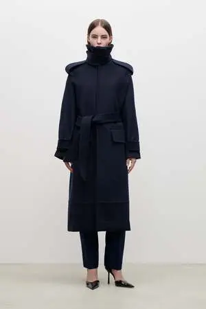 Victoria Beckham Philippa Trench Coat - Dark Navy