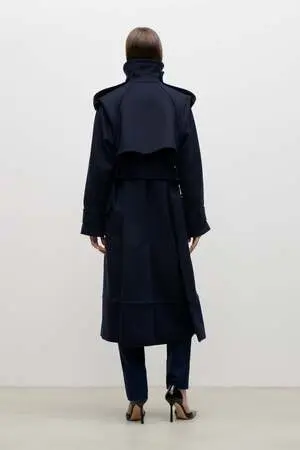 Victoria Beckham Philippa Trench Coat - Dark Navy