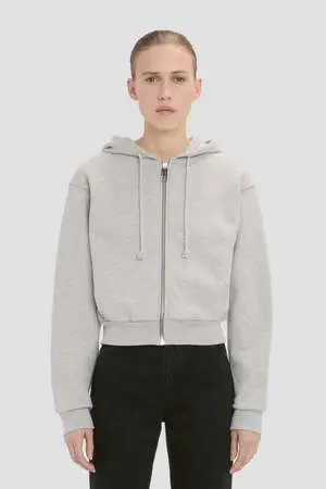 Victoria Beckham Full Zip Hoodie - Grey Marl