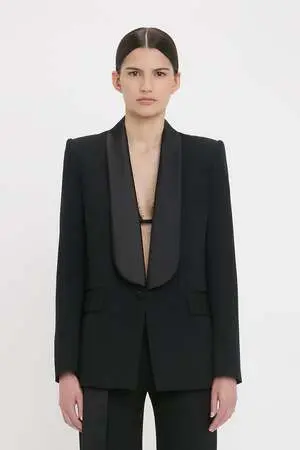 Victoria Beckham Shawl Collar Tux Jacket - Black
