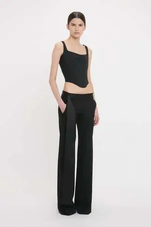 Victoria Beckham Satin Waistband Trouser