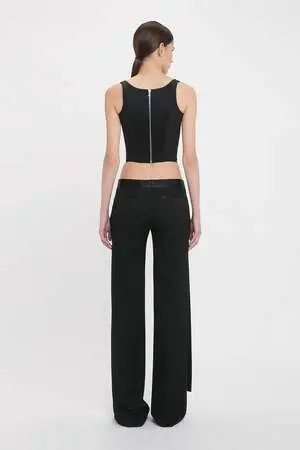 Victoria Beckham Satin Waistband Trouser