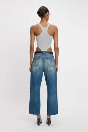 Victoria Beckham High Leg Bodysuit - Grey Marl