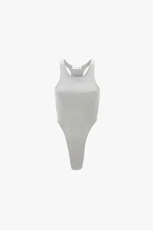 Victoria Beckham High Leg Bodysuit - Grey Marl