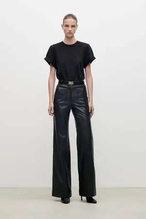 Victoria Beckham Alina Leather Trousers - Black